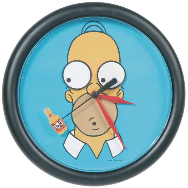 The Simpsons: Rotating Duff Bottle Wall Clock - Homer | IWOOT