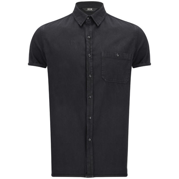 NEUW Men's Custom Short Sleeved Work Shirt - Black - Free UK Delivery ...