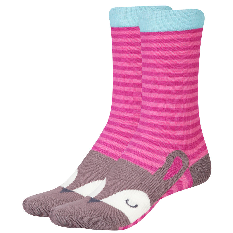 Joules Junior Neat Feat Socks - Ruby Pink Clothing | TheHut.com