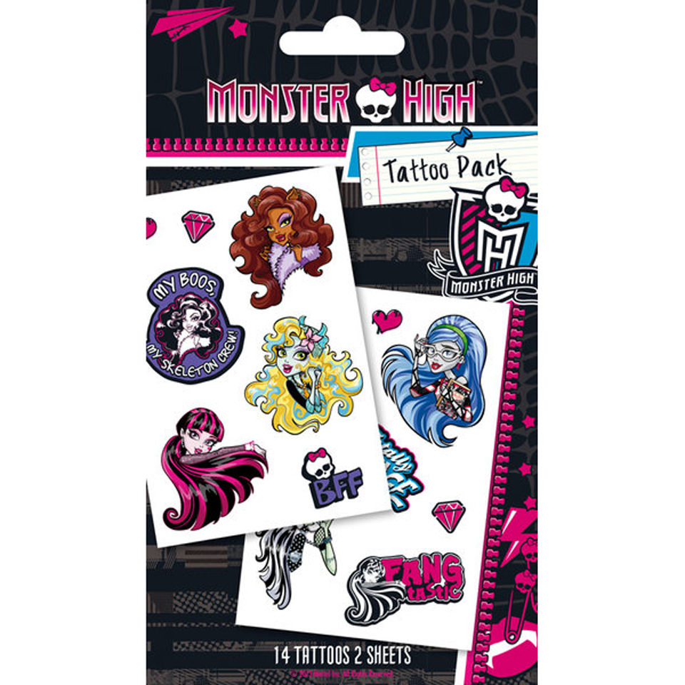 Monster High Scream Team Tattoo Pack 10 x 17cm Merchandise | Zavvi