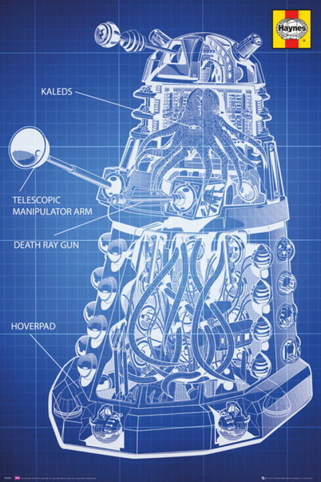 Doctor Who Haynes Dalek Blueprint - Maxi Poster - 61 x 91.5cm ...