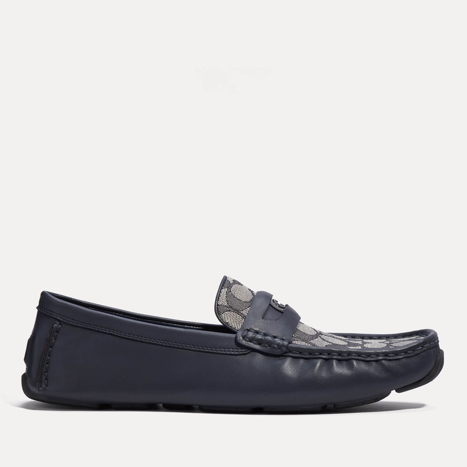 Coach Men's C Coin Leather and Monogram-Jacquard Driving Shoes | The ...