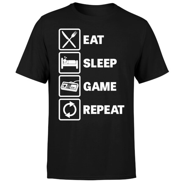 Eat Sleep Game Repeat T-Shirt - Black Merchandise | Zavvi Australia Eat Sleep Game Repeat T-Shirt - Black Merchandise | Zavvi Australia