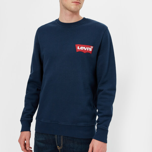 Levi's Men's Modern HM Crew Neck Sweatshirt - Batwing Dress Blues Mens ...