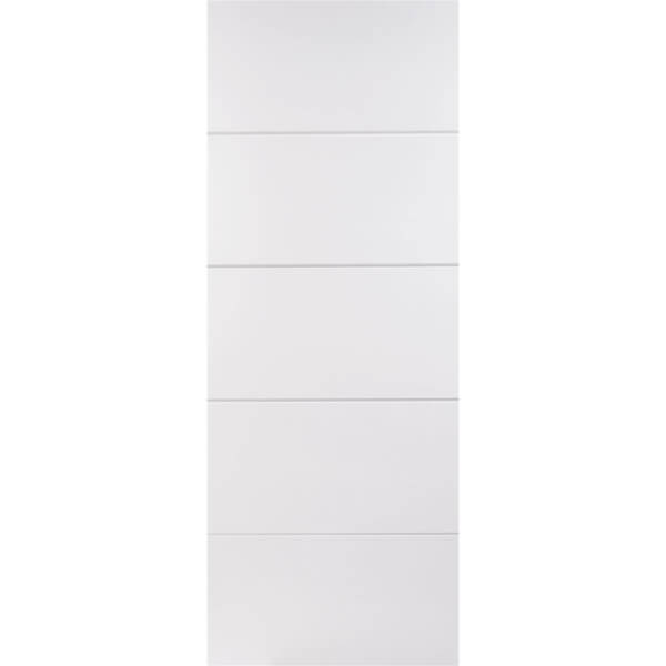 Horizontal 4 Line Internal Primed White 5 Panel Door - 838 x 1981mm ...