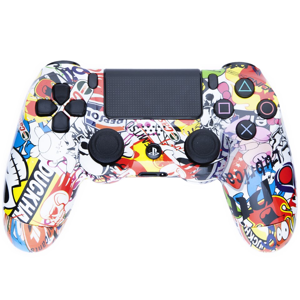 PlayStation DualShock 4 Custom Controller - Sticker Bomb Games ...