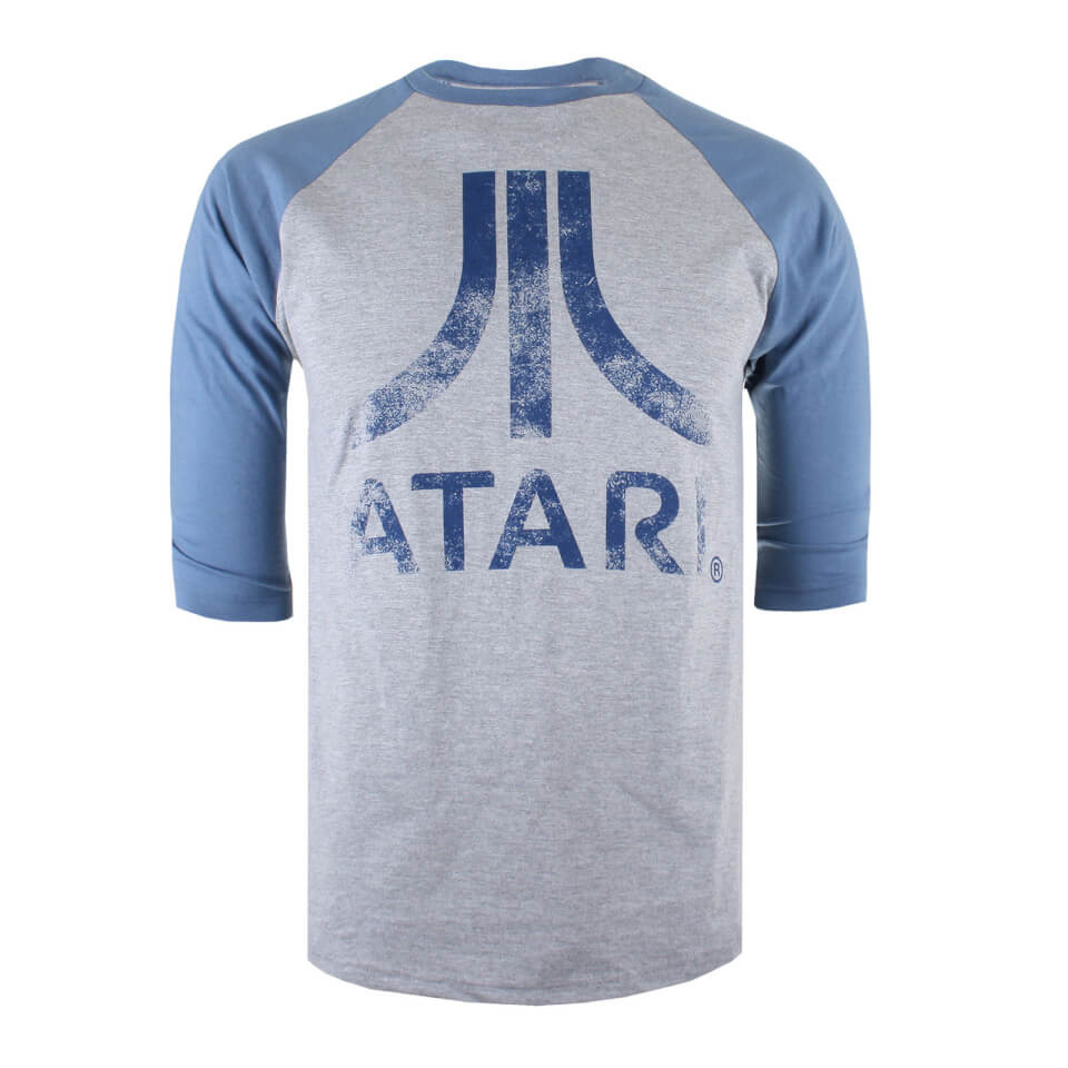Atari Men's Logo Long Sleeve T-Shirt - Grey/Blue Merchandise - Zavvi UK